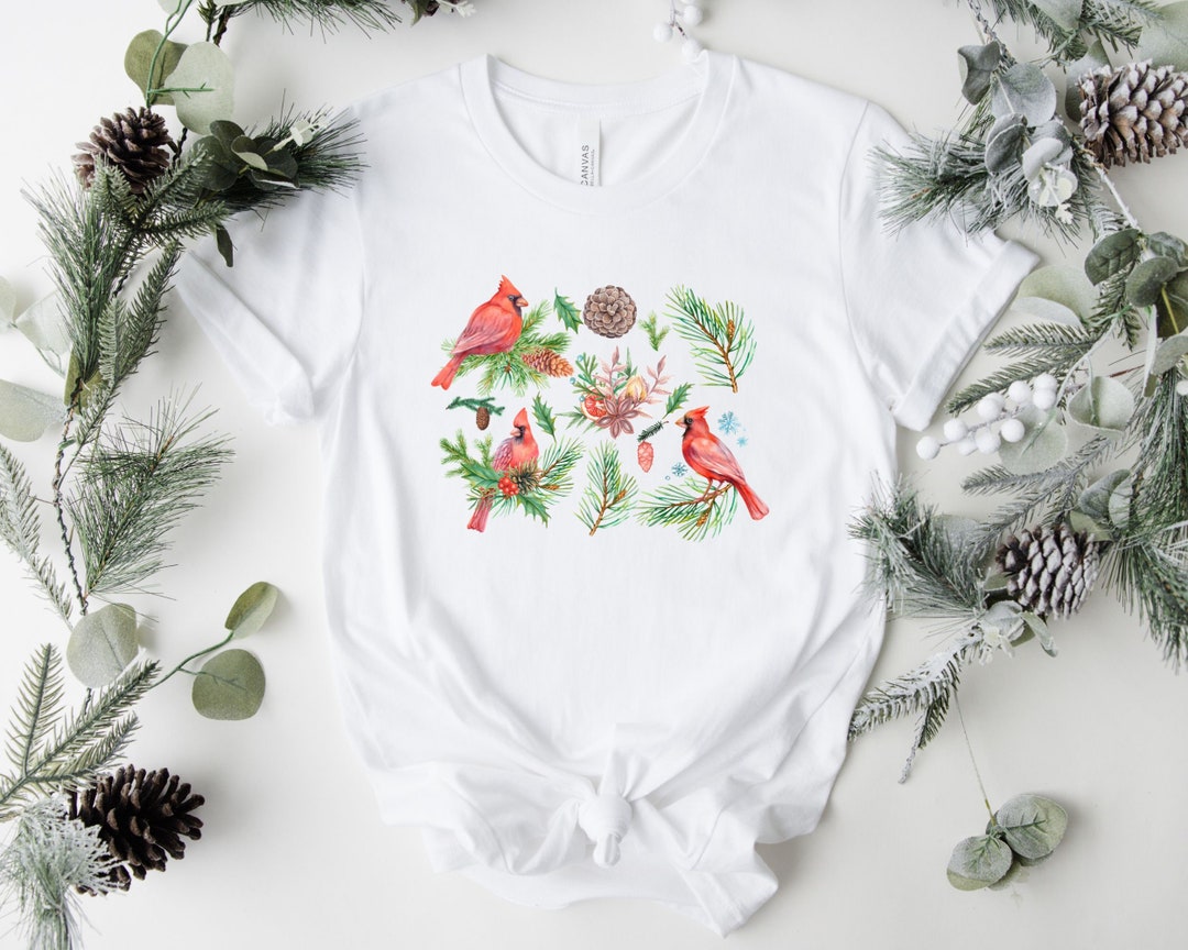 Red Cardinal Christmas Shirt, Redbird Shirt, Christmas Bird Tshirt ...