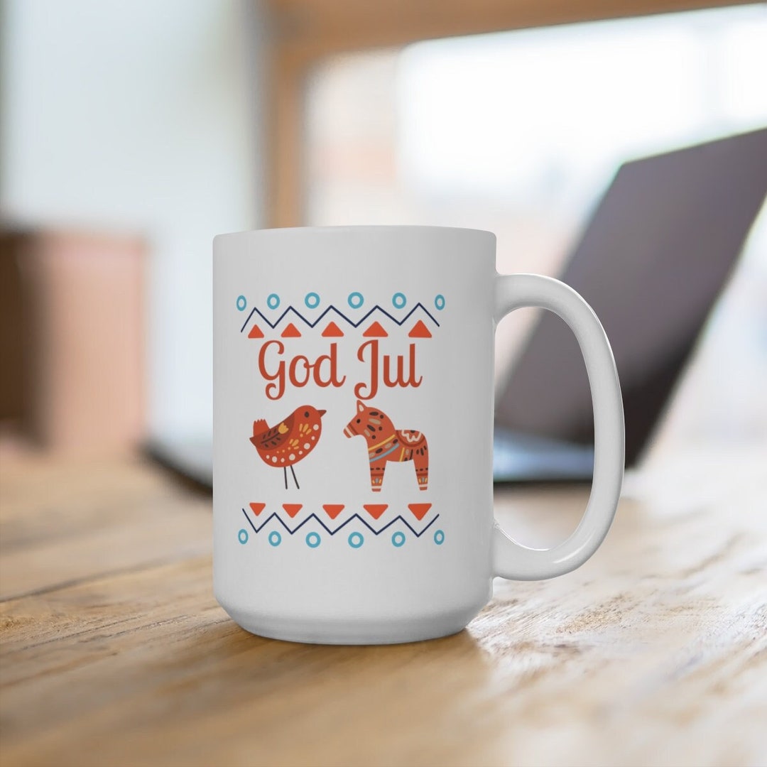 God Jul Mug, Merry Christmas in Swedish, Scandinavian Christmas Gift ...
