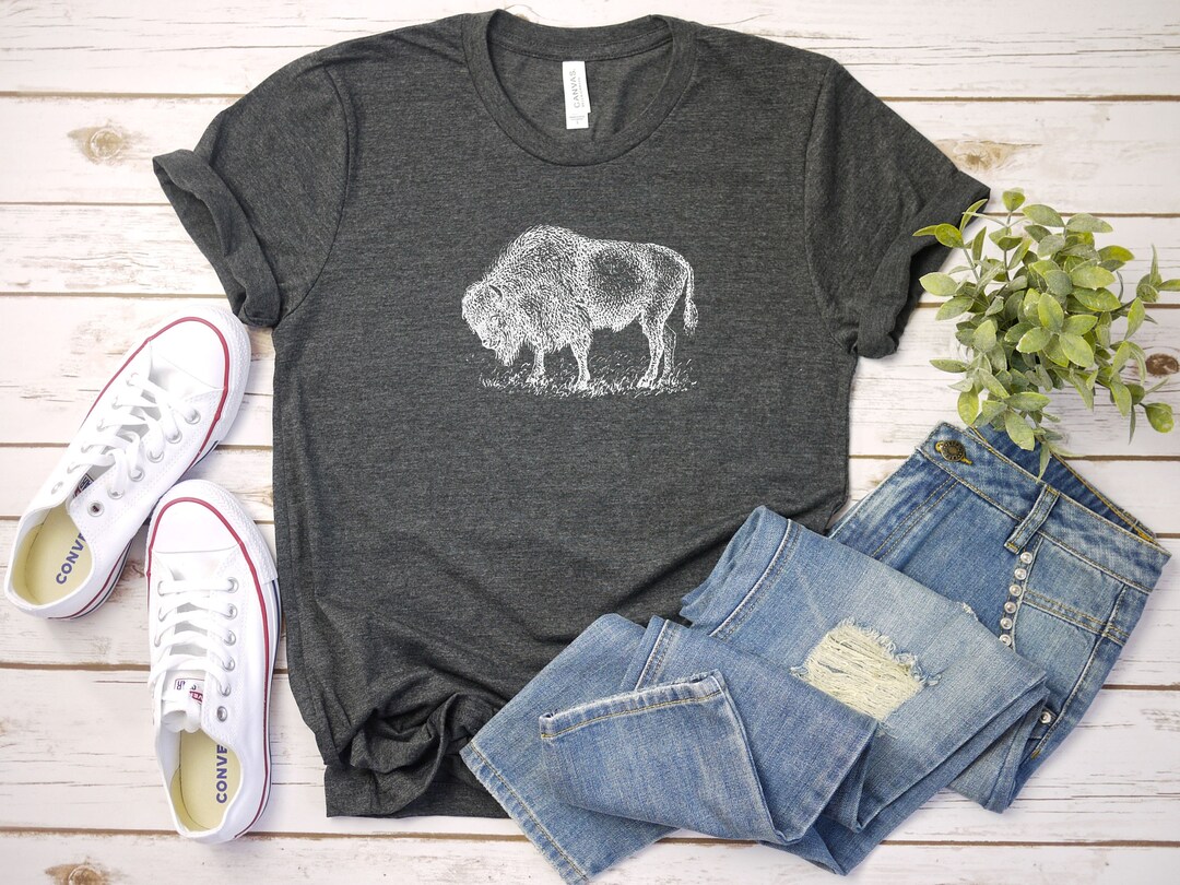 Bison Shirt, Bison T Shirt, Buffalo Shirt, Wyoming Shirt, Bison, Womens ...