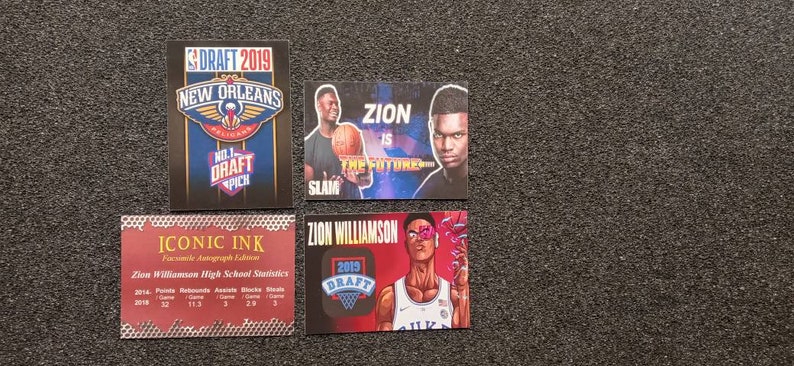 2019 Zion Williamson Autograph Custom Rookie Card Lot. 4 Cards - Etsy