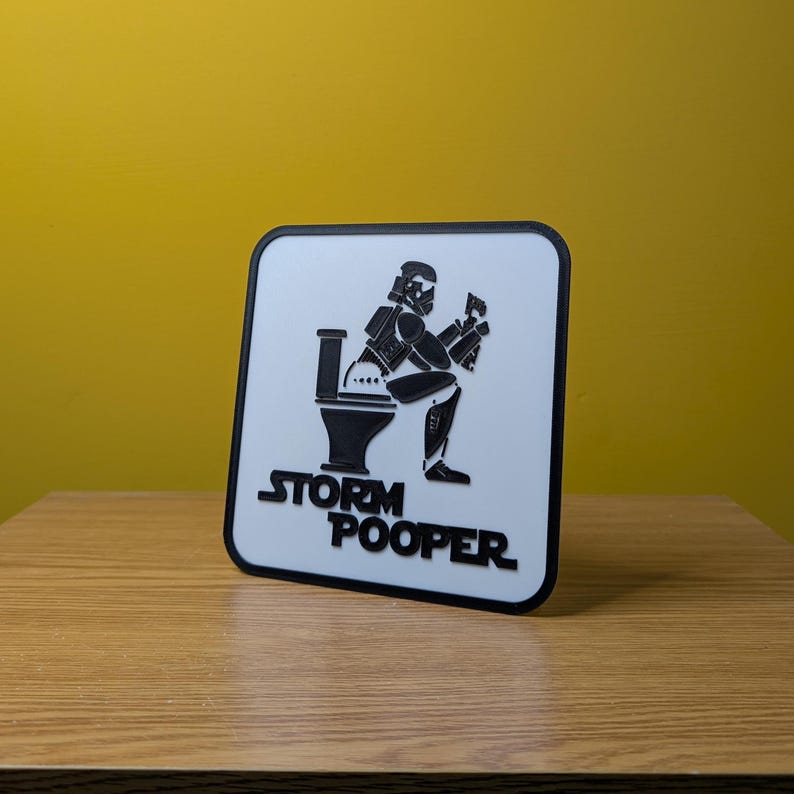 Storm Pooper Funny Comedy Toilet Sign - Humour - Man Cave - Bathroom ...
