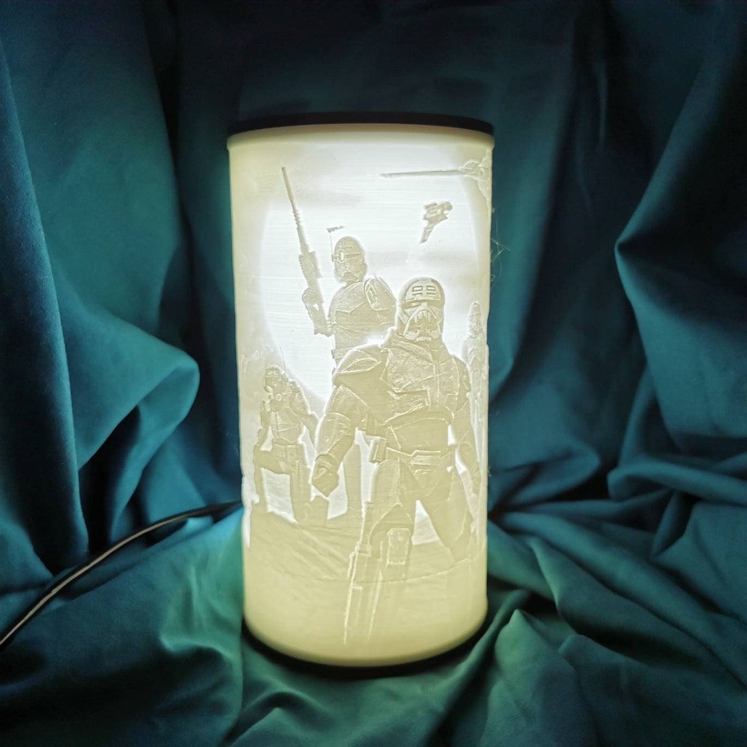 The Bad Batch Cylinder Lithophane Poster Art 3D Printed Display Movie ...