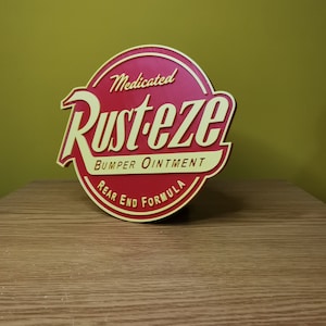 Cars Rusteze Sign Logo - Automotive Animated Movie Inspired Sign - Etsy