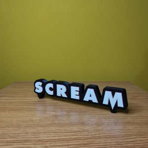 Scream (1-6) Movie Logo Sign - Collectible - 3D Printed - Etsy