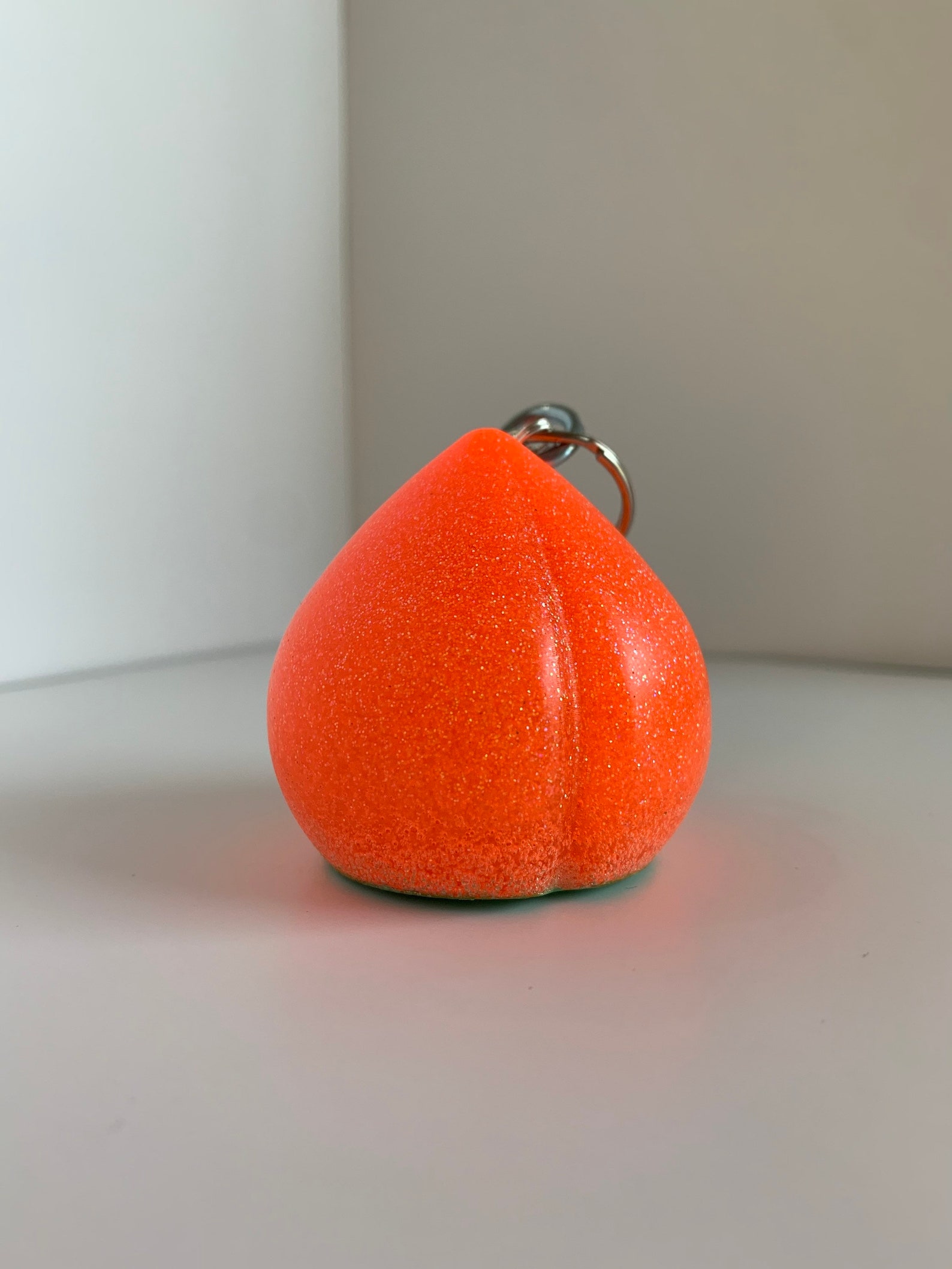 Neon Peach Cheeks Keychain Peach Peach Keychain Peach | Etsy