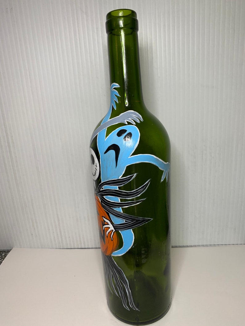 Nightmare Before Christmas Hand Painted Wine Bottle - Etsy