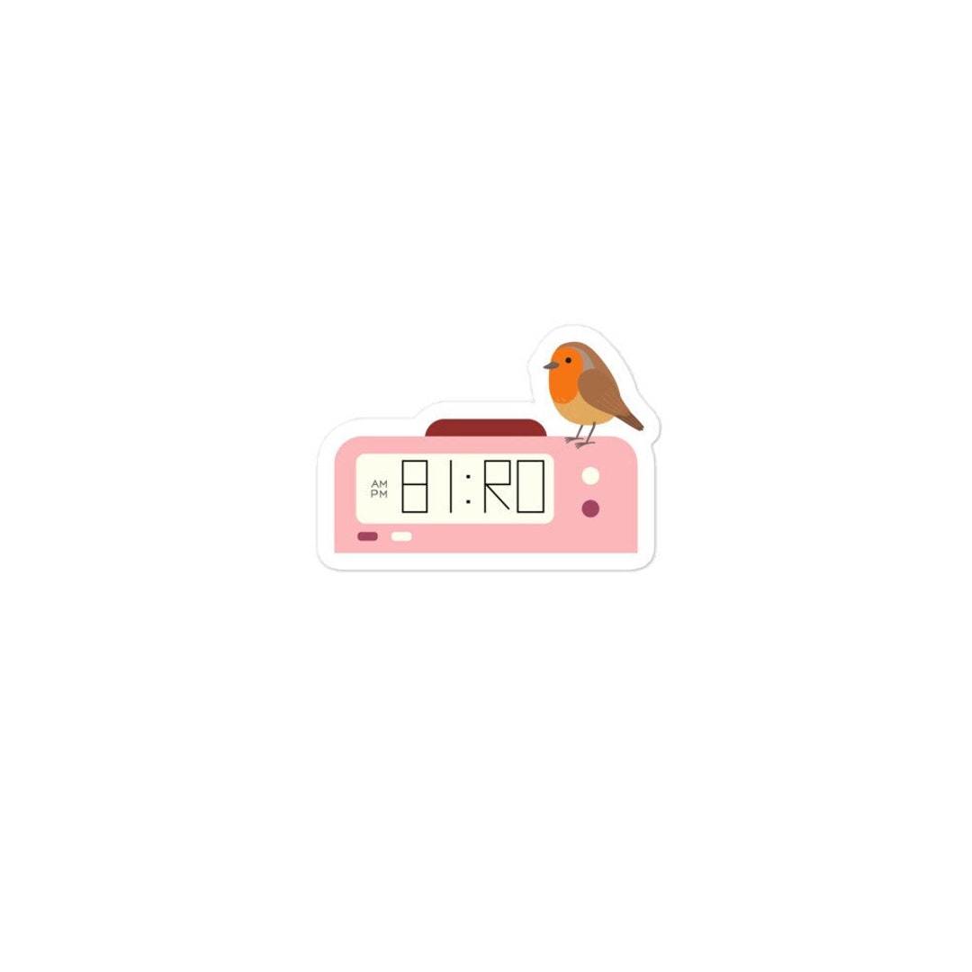 Bird O'clock - Bird Time Sticker Decal - Etsy