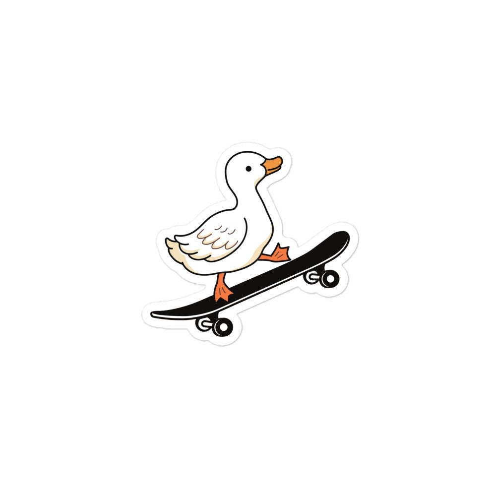 Skateboarding Duck Decal Sticker - Etsy
