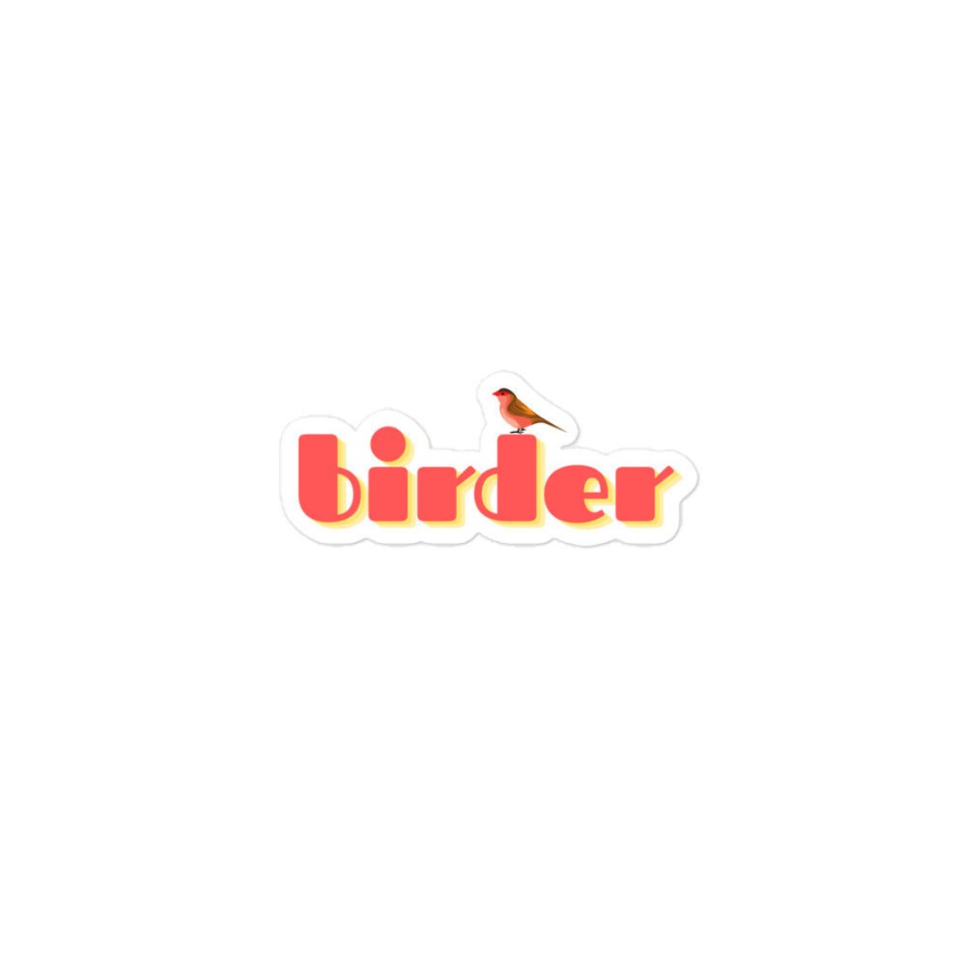Birder Decal With Bird - Birding Sticker - Bird Lover - Red Version - Etsy