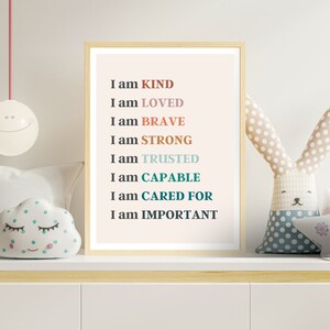 Affirmation Print | Nursery Wall Art | Calming Corner | Mental Health ...