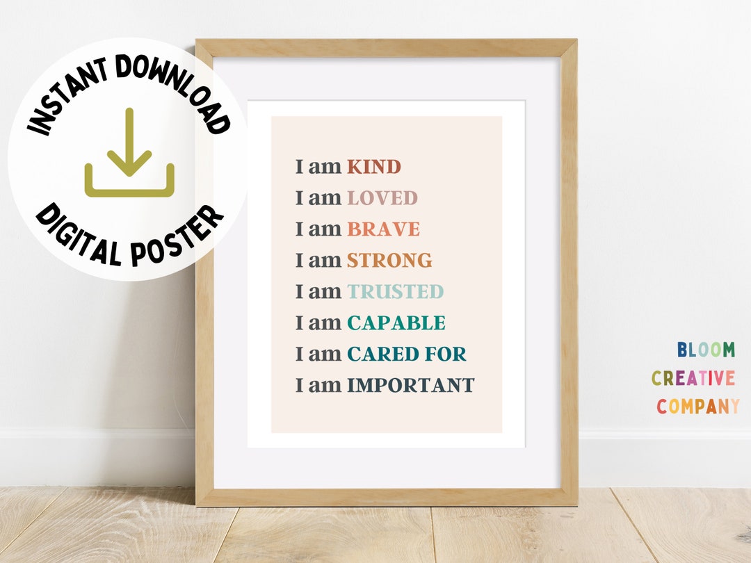 Affirmation Print | Nursery Wall Art | Calming Corner | Mental Health ...