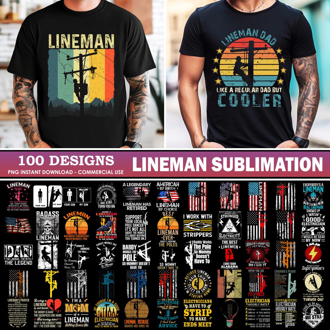 100 Lineman Png Bundle, Lineman Daddy Png, Lineman Shirt Designs ...