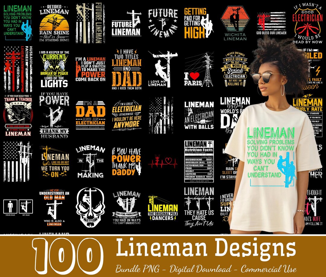 100 Designs Lineman Png Bundle, Lineman Electrician Png, Lineworker Png ...
