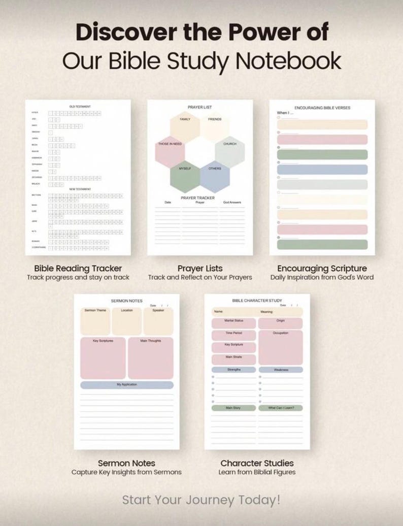 A5 Beautiful ‘daily Bible Study Journal/ Planner’ With Pen, Bible Tabs ...