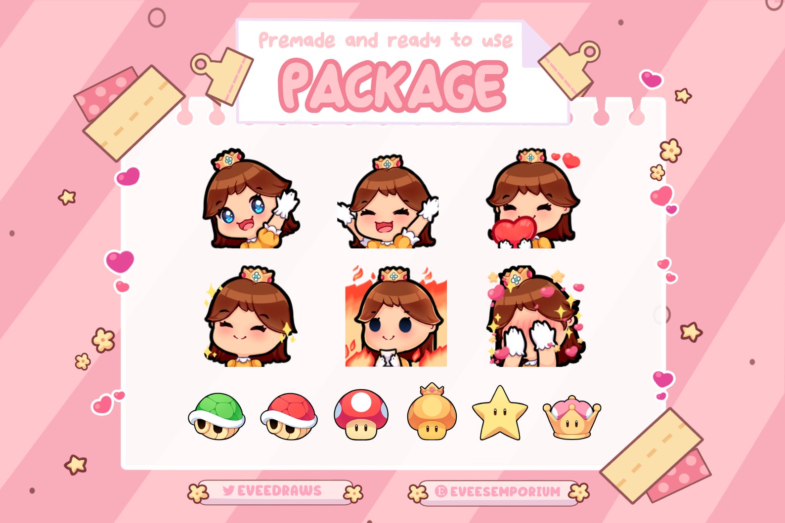 Cute Super Mario Emote and Badges Set for Twitch Streamers, Youtubers ...