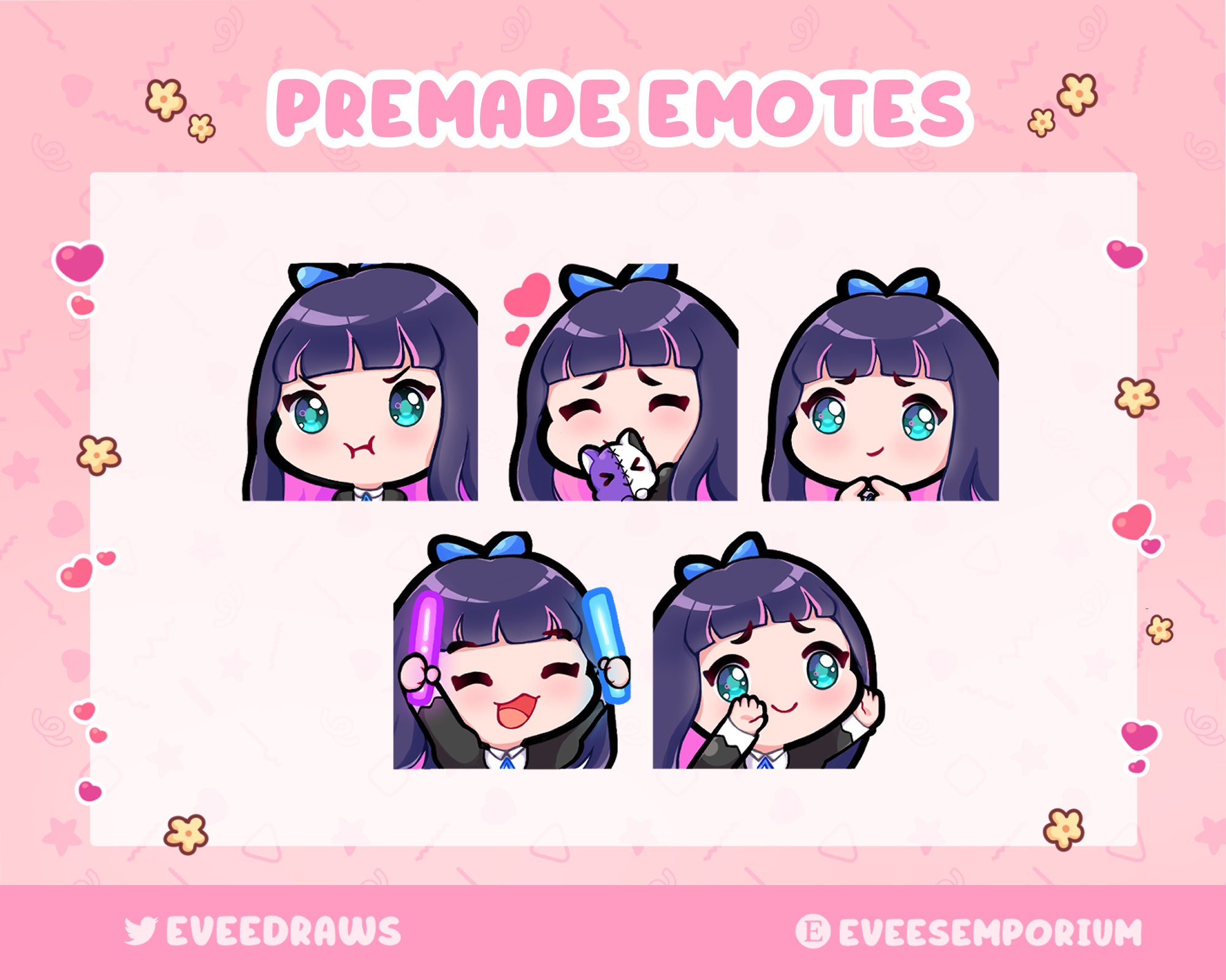 Cute Panty and Stocking Emotes / Emojis for Twitch Streamers, Youtubers ...