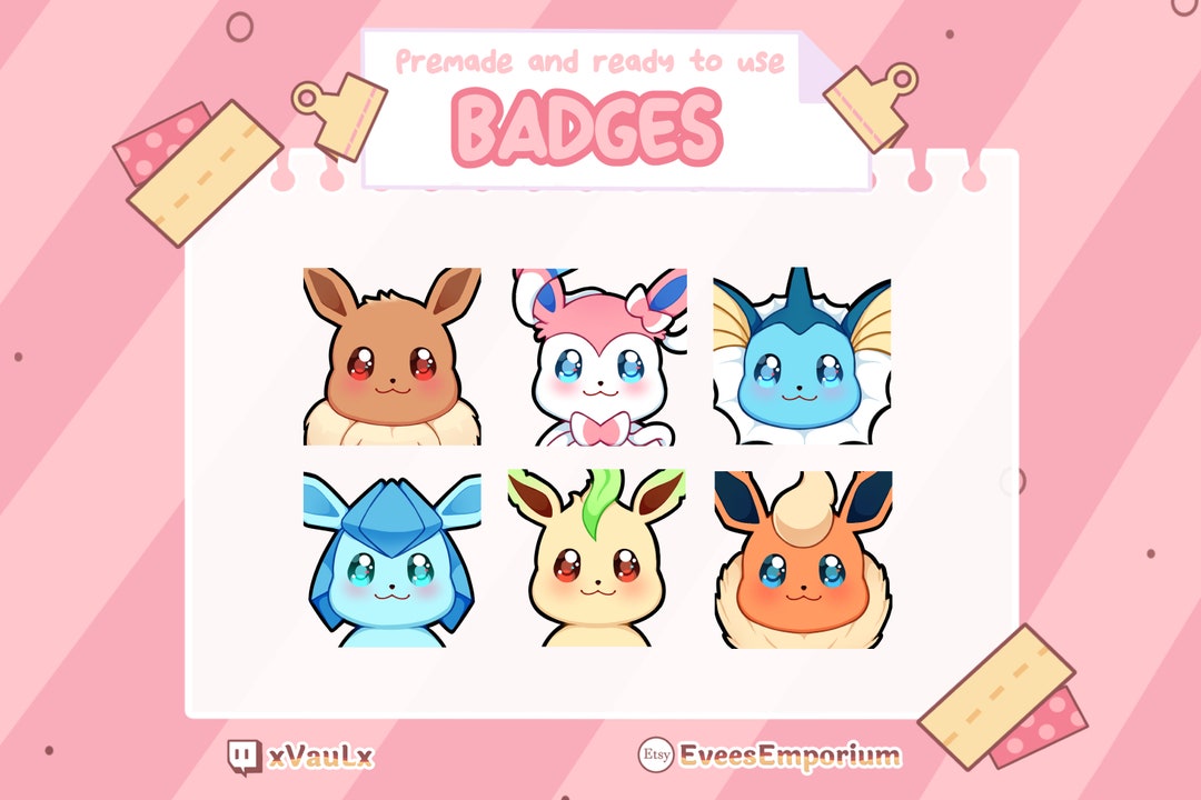 Cute Eeveelution Sub Badges / Bit Badges for Twitch Streamers ...