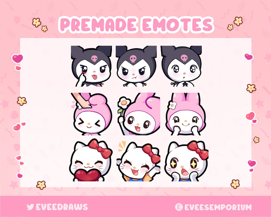 Cute Plush Aesthetic Emotes / Emojis for Twitch Streamers, Youtubers ...