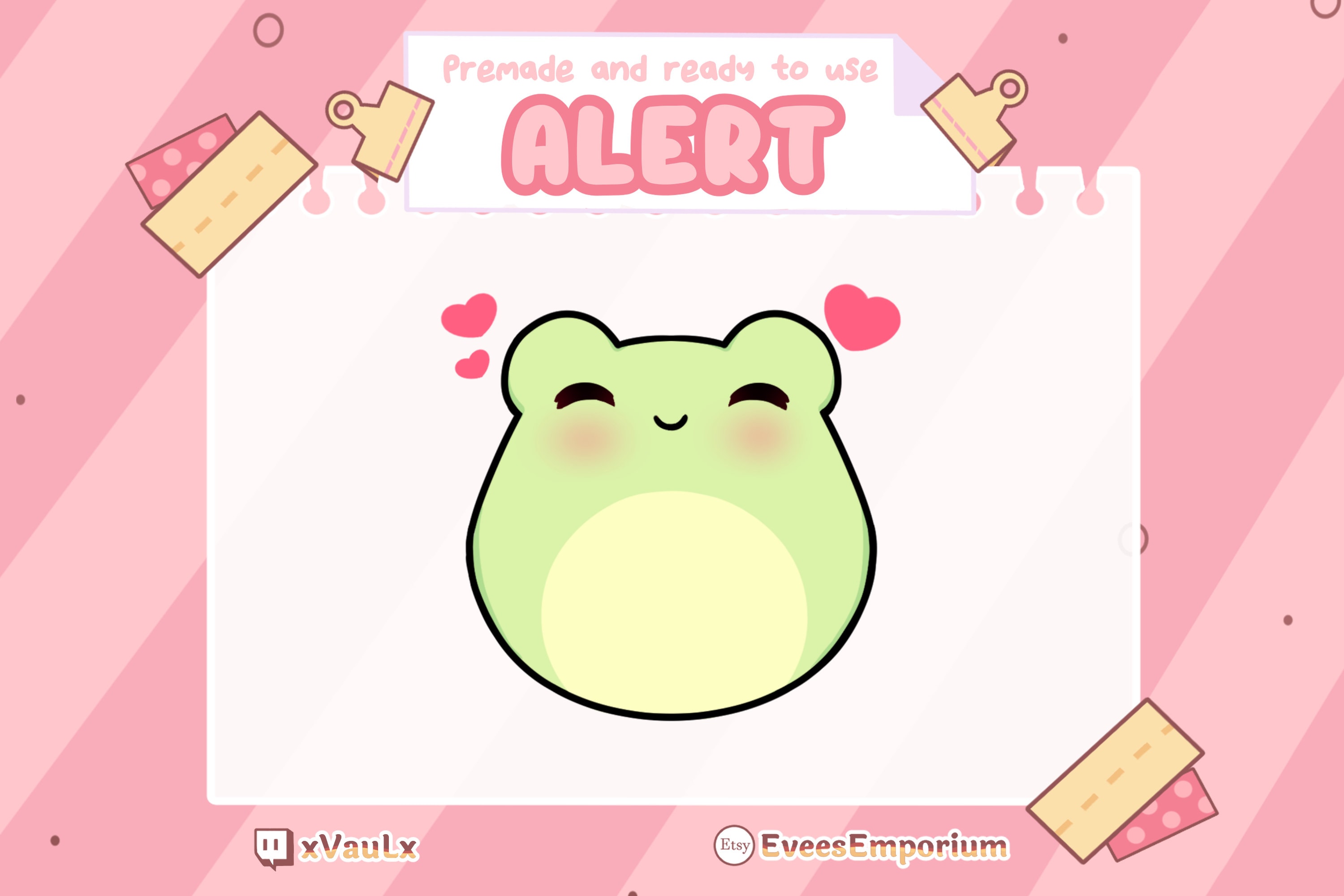 Cute Frog Alert / Notification for Twitch Streamers, Youtubers, Discord ...