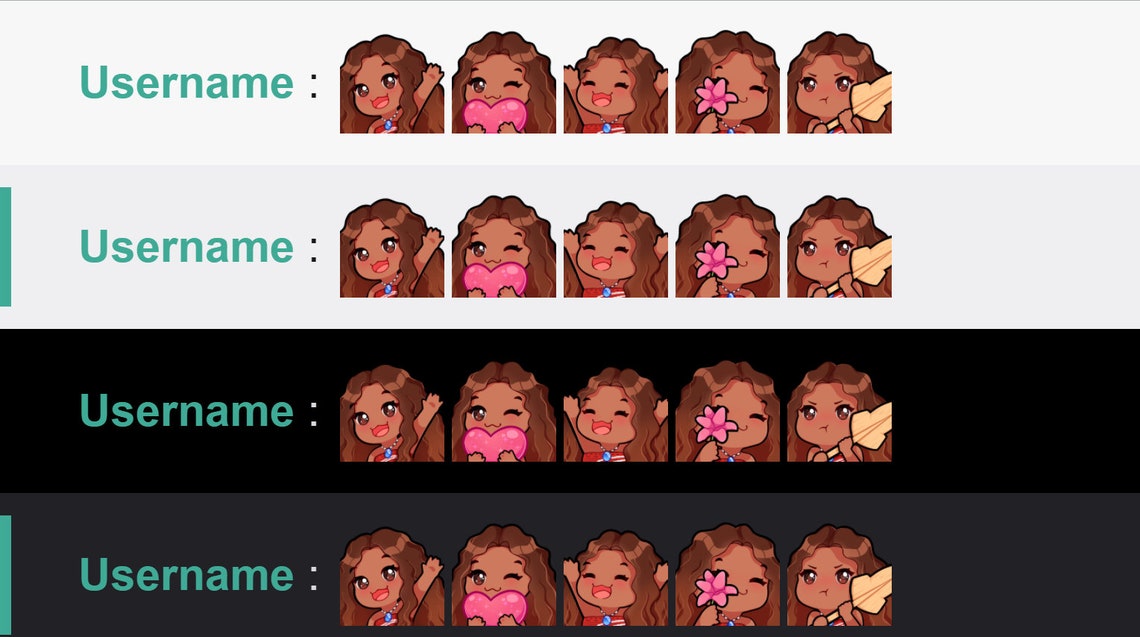 Cute Moana Emotes / Emojis for Twitch Streamers Youtubers - Etsy Canada