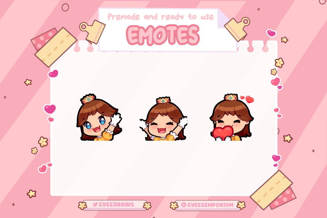Cute Princess Daisy emotes / Emojis Para streamers de contracción ...