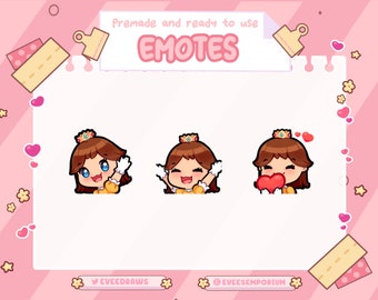Cute Princess Daisy emotes / Emojis For twitch streamers | Etsy
