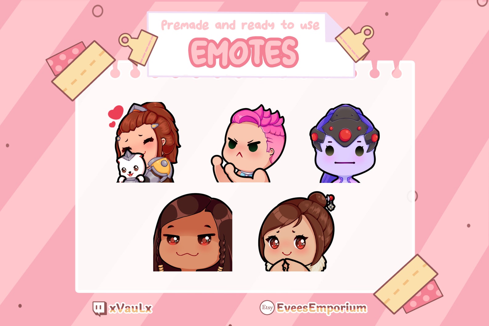 Cute Overwatch Emotes / Emojis for Twitch Streamers, Youtubers, Discord ...