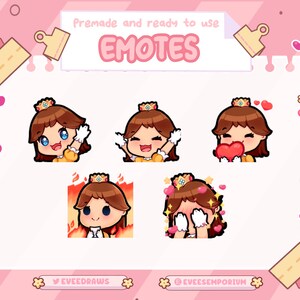 Cute Princess Daisy Emotes / Emojis for Twitch Streamers, Youtubers ...