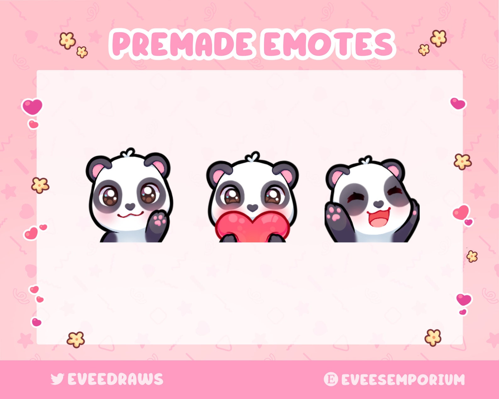 Cute Panda Emotes / Emojis for Twitch Streamers, Youtubers, Discord ...