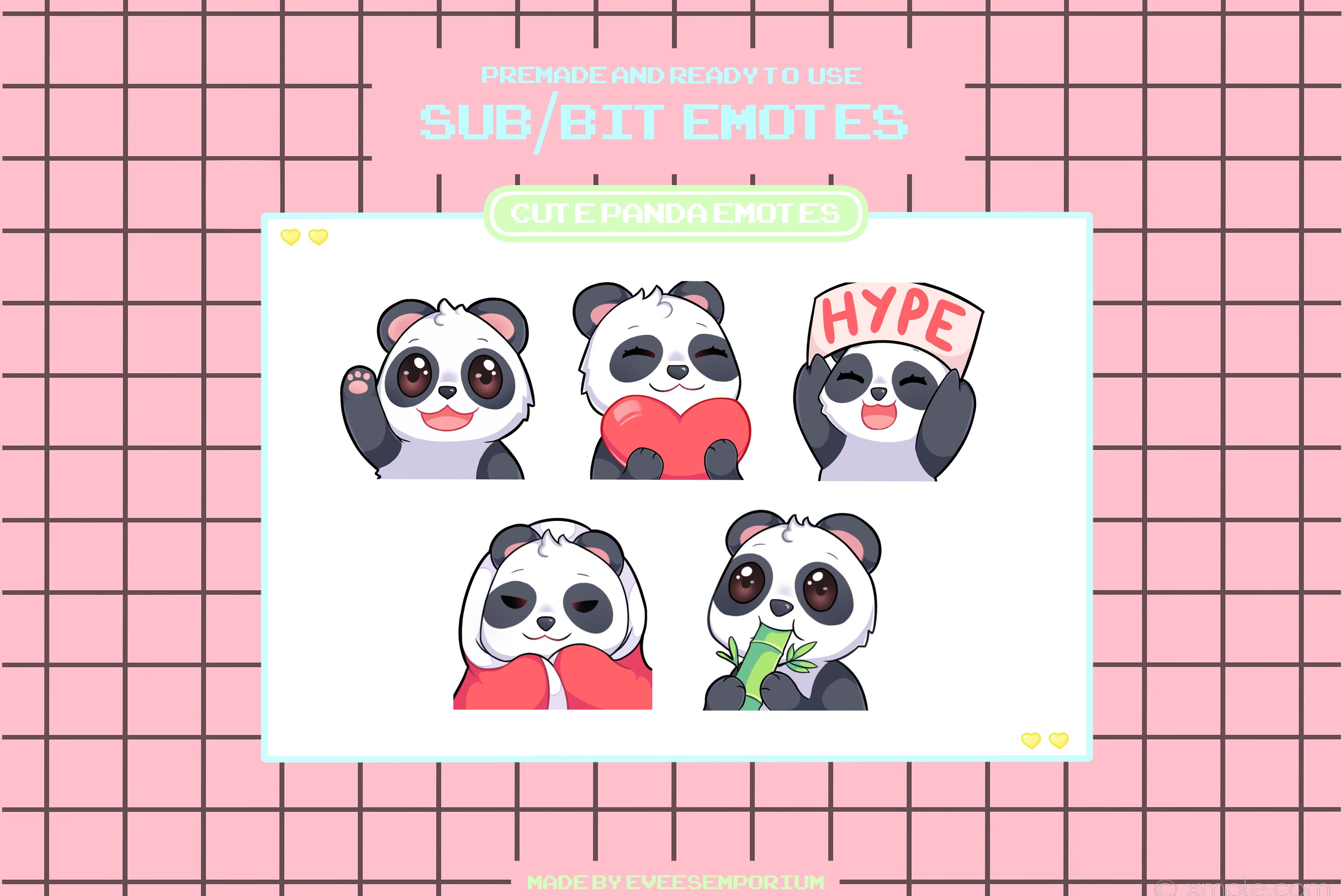 Cute panda emotes / Emojis For twitch streamers youtubers | Etsy