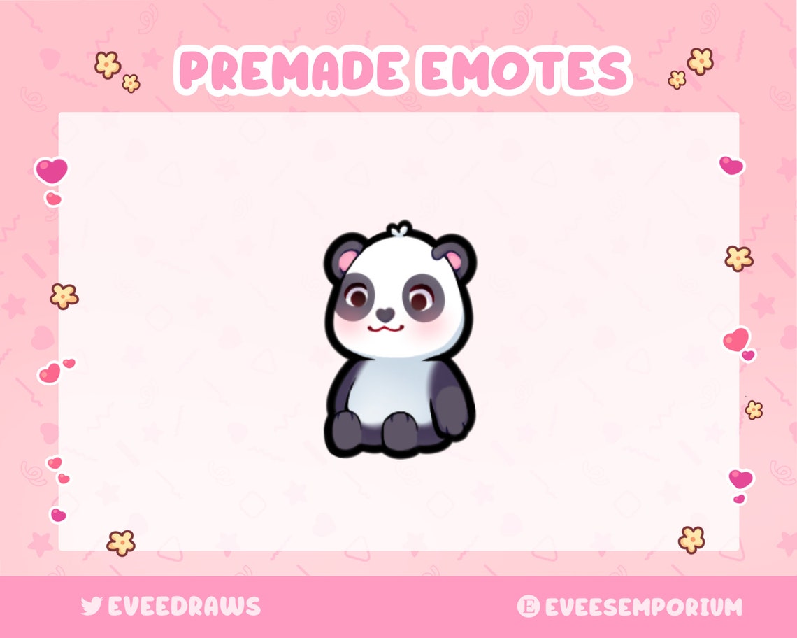 Cute Panda Emotes / Emojis for Twitch Streamers, Youtubers, Discord ...