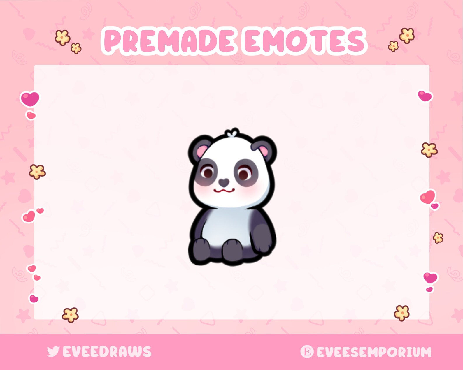 Cute Panda Emotes / Emojis for Twitch Streamers, Youtubers, Discord ...