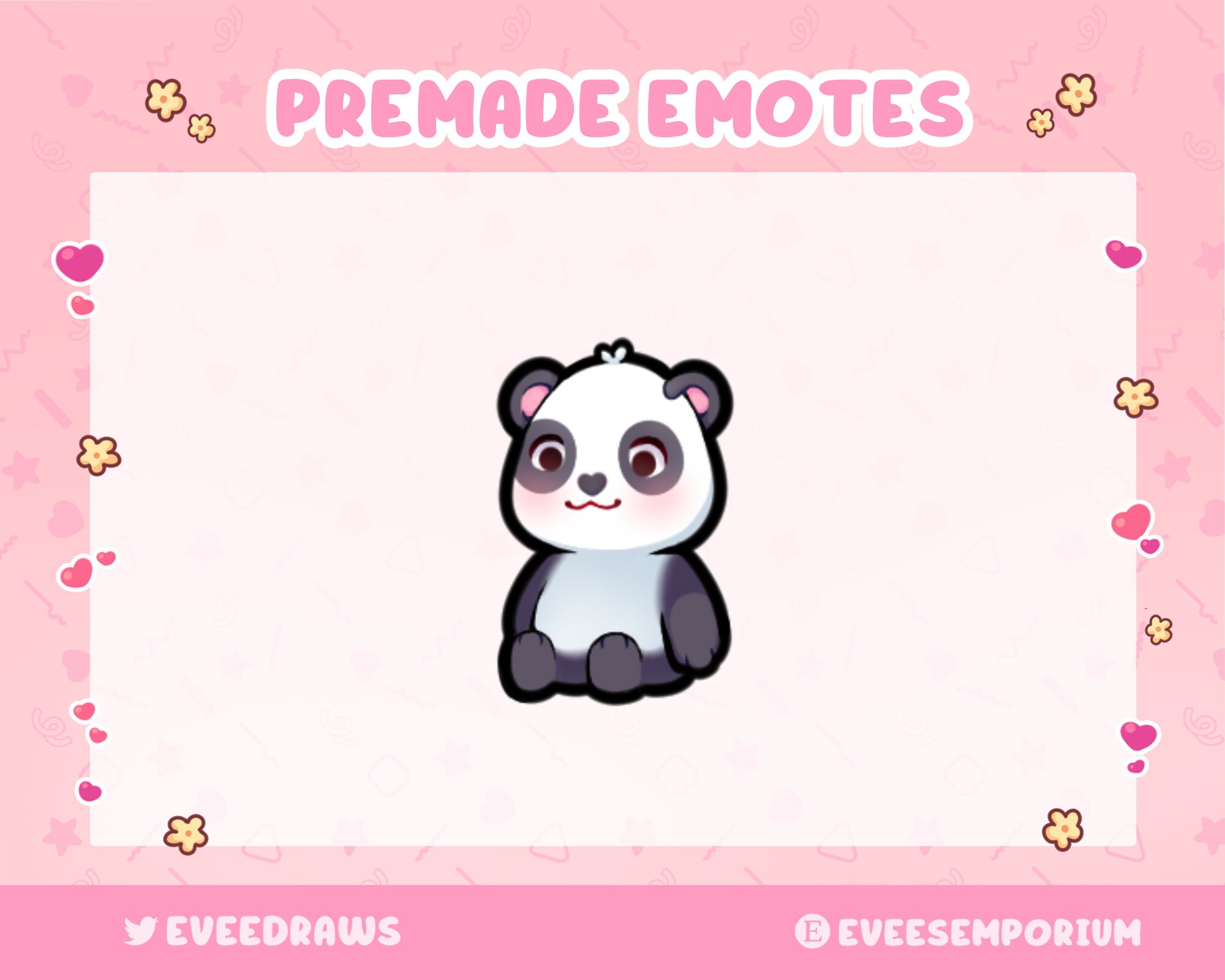 Cute Panda Emotes / Emojis for Twitch Streamers, Youtubers, Discord ...