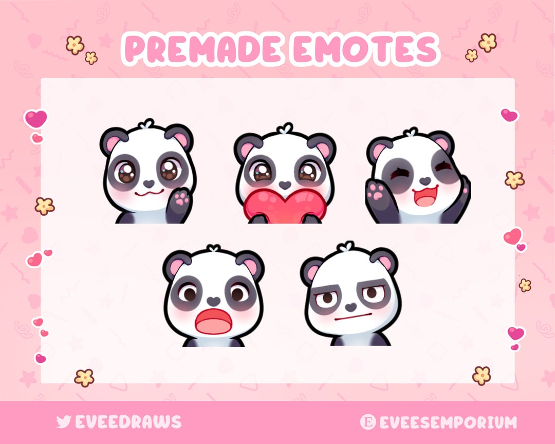 Cute Panda Emotes / Emojis for Twitch Streamers, Youtubers, Discord ...