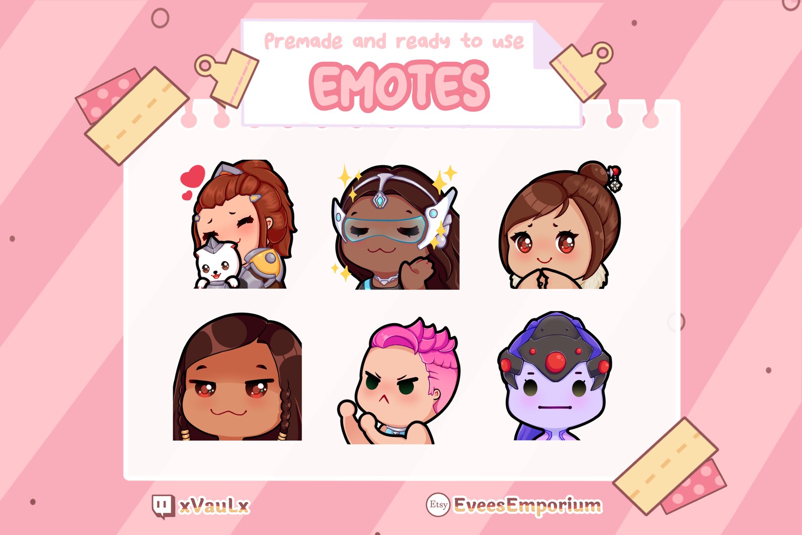 Cute Overwatch Emotes / Emojis for Twitch Streamers, Youtubers, Discord ...