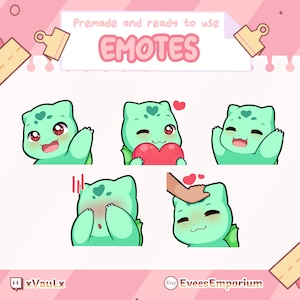 Cute Bulbasaur Emotes / Emojis for Twitch Streamers - Etsy