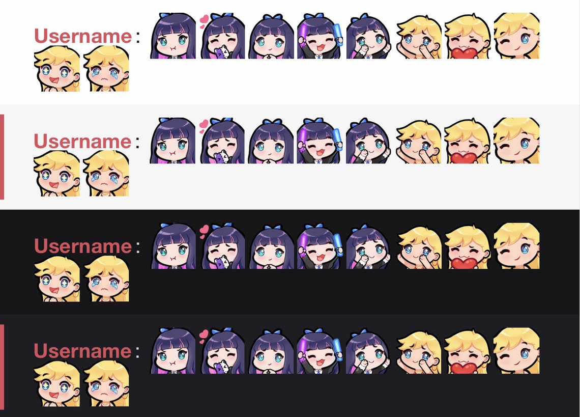 Cute Panty and Stocking Emotes / Emojis for Twitch Streamers, Youtubers ...