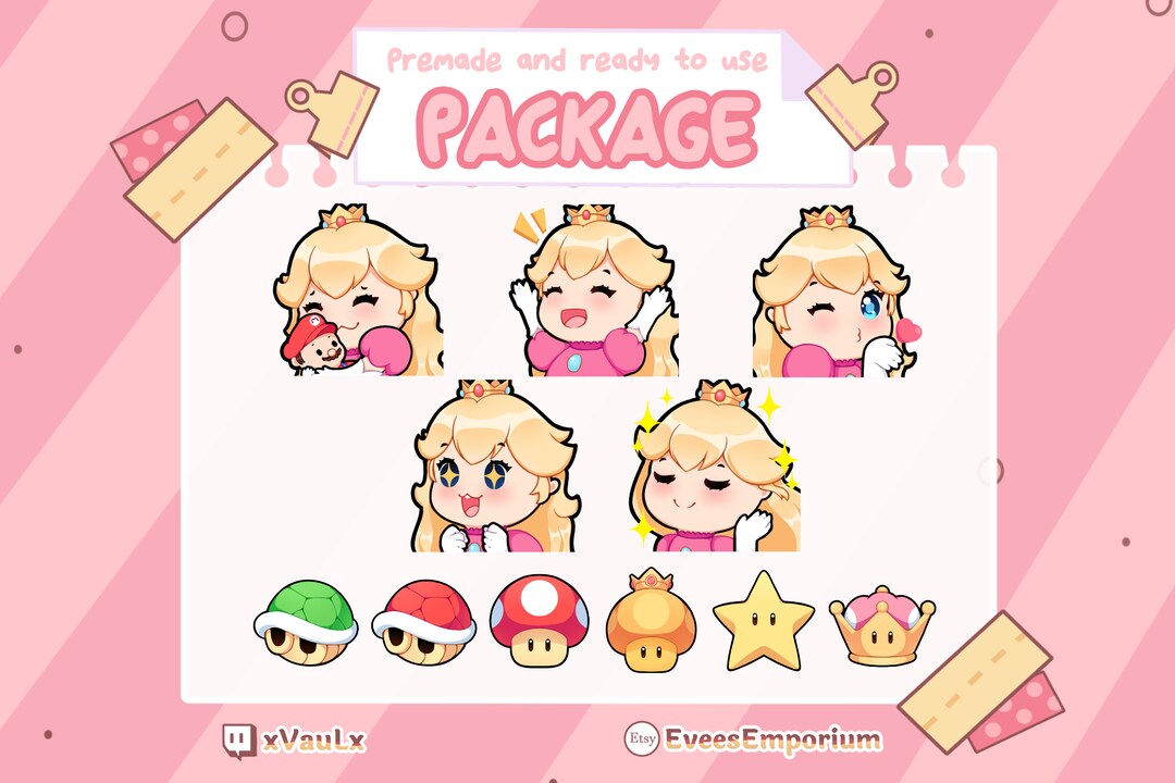 Cute Super Mario Emote and Badges Set for Twitch Streamers, Youtubers ...