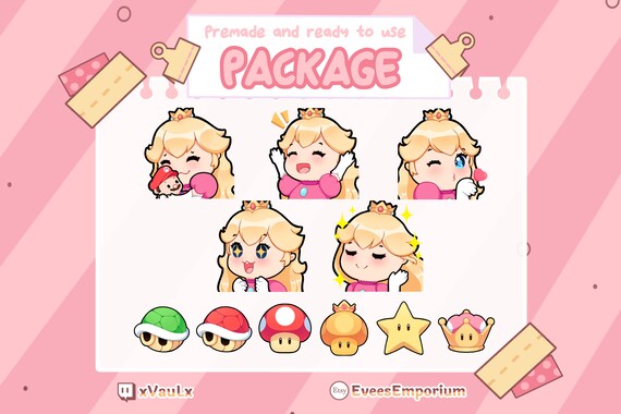 Cute Super Mario Emote and Badges Set for Twitch Streamers | Etsy UK