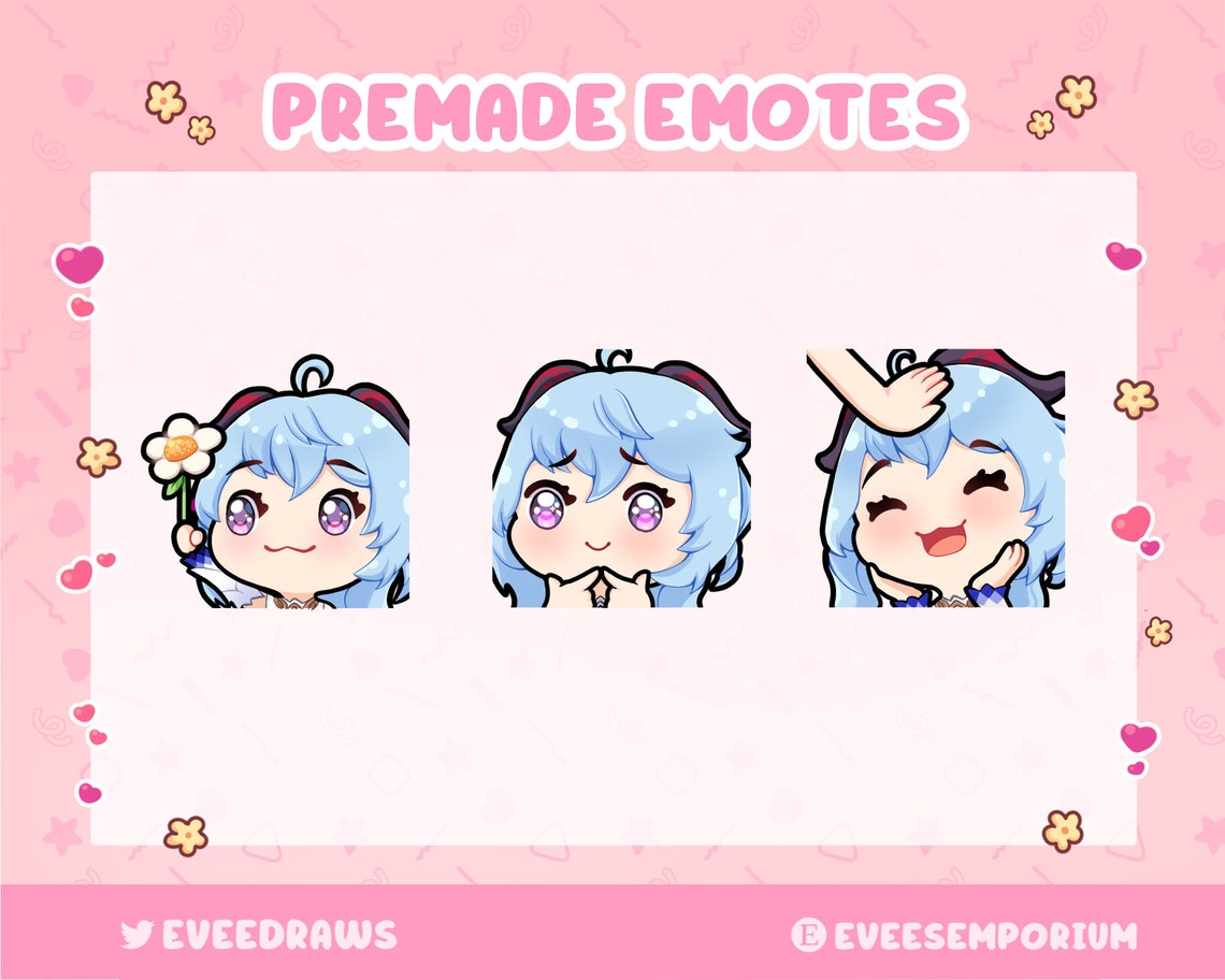 Cute Ganyu Emotes / Emojis for Twitch Streamers, Youtubers, Discord ...