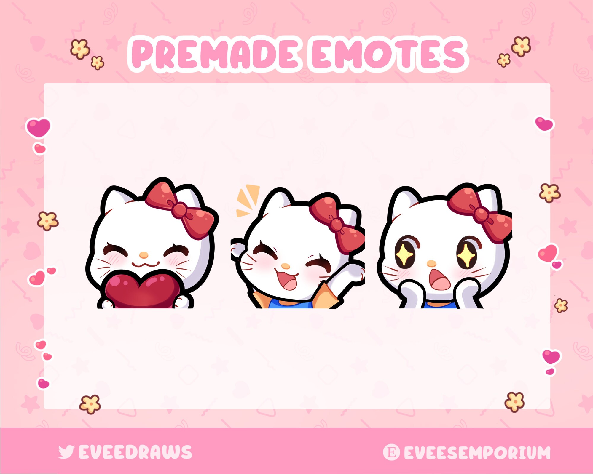 Cute Plush Aesthetic Emotes / Emojis for Twitch Streamers, Youtubers ...