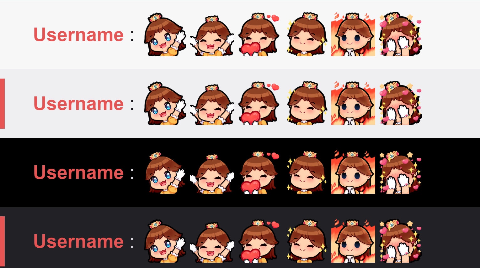 Cute Princess Daisy Emotes / Emojis for Twitch Streamers, Youtubers ...