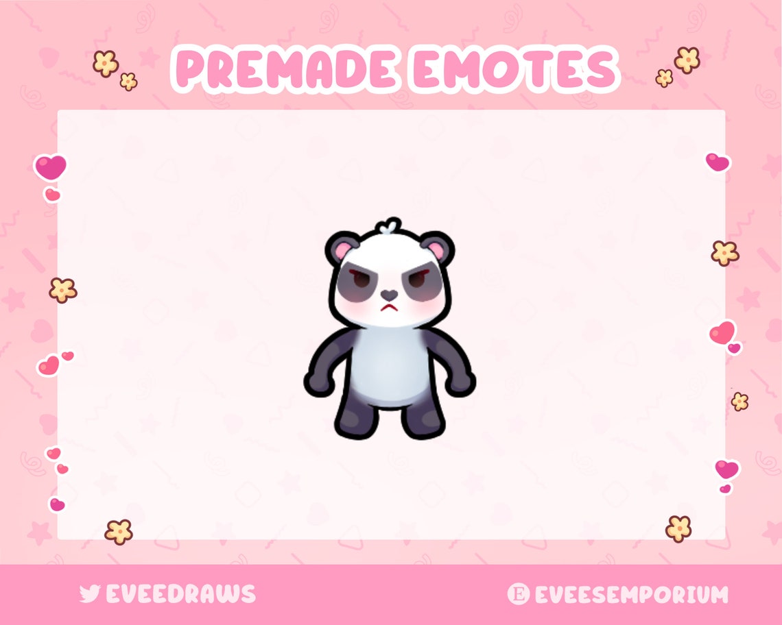 Cute Panda Emotes / Emojis for Twitch Streamers, Youtubers, Discord ...