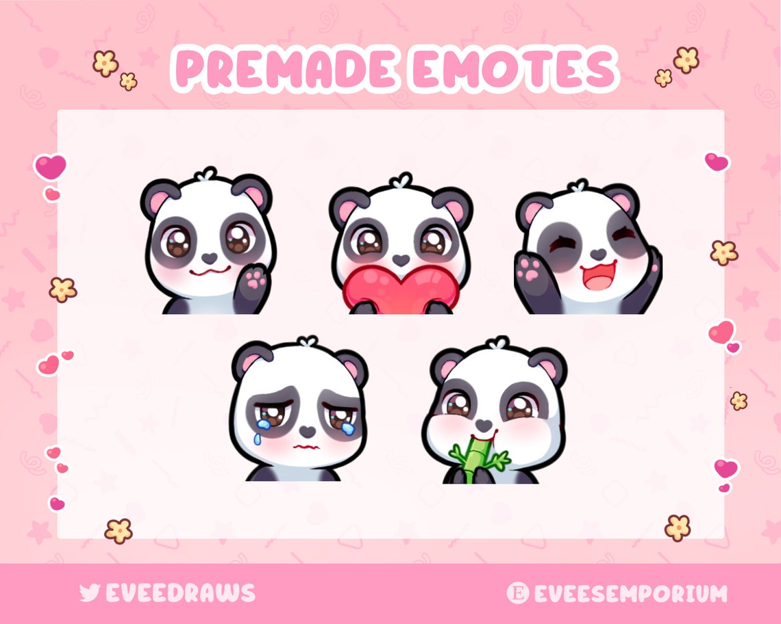 Cute Panda Emotes / Emojis for Twitch Streamers, Youtubers, Discord ...