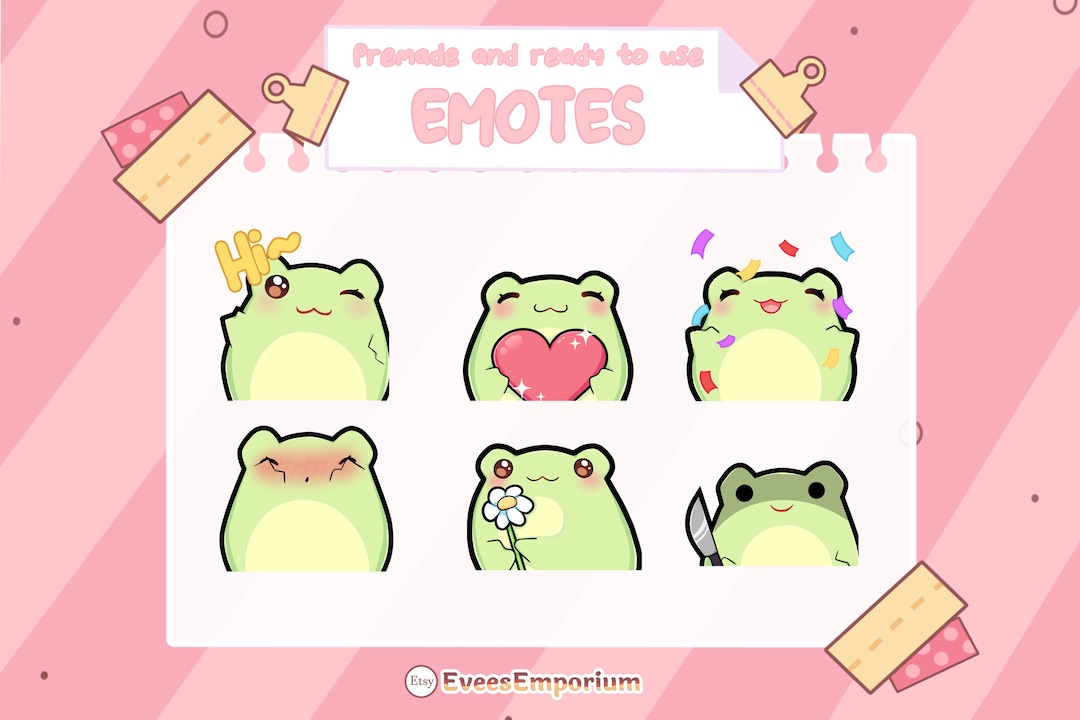 Süße Frosch Emotes / Emojis für zuckende Streamer, Youtuber, Zwietracht ...