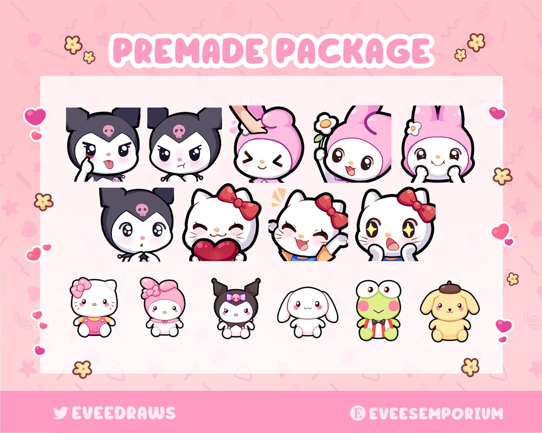 Cute Plush Aesthetic Package, Twitch Emote and Badges for Twitch ...