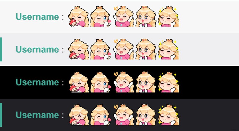 Cute Princess Peach Emotes / Emojis for Twitch Streamers - Etsy Canada
