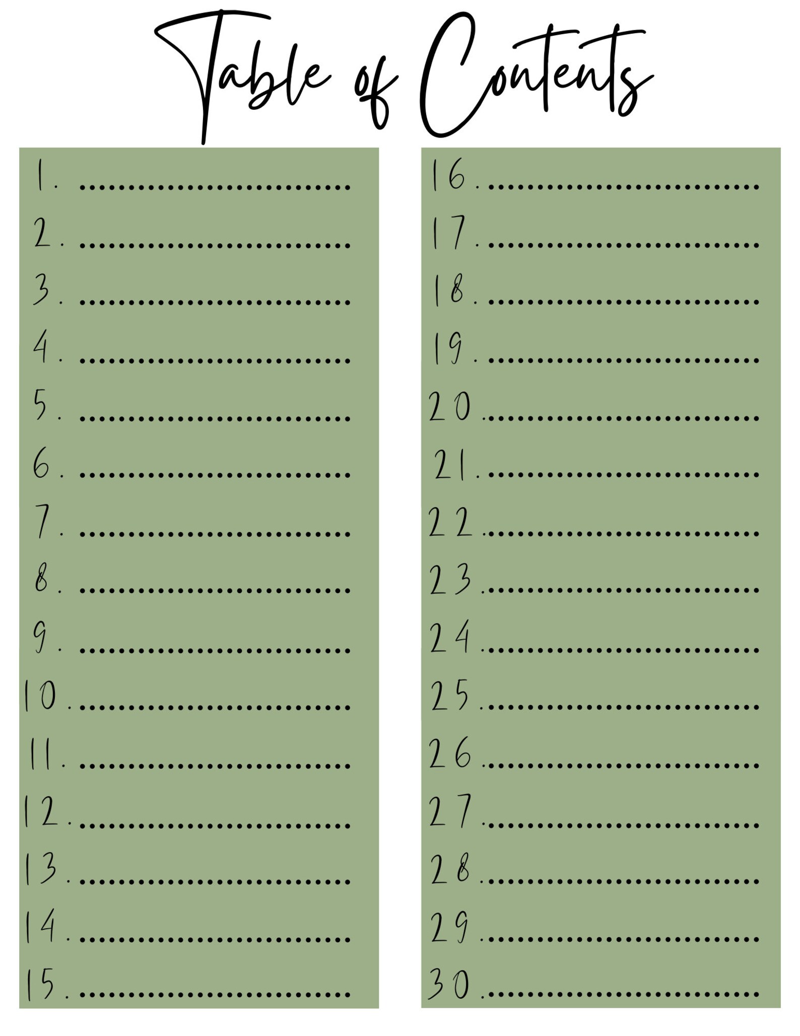 Sage Green Reading Journal Digital Download Printable | Etsy