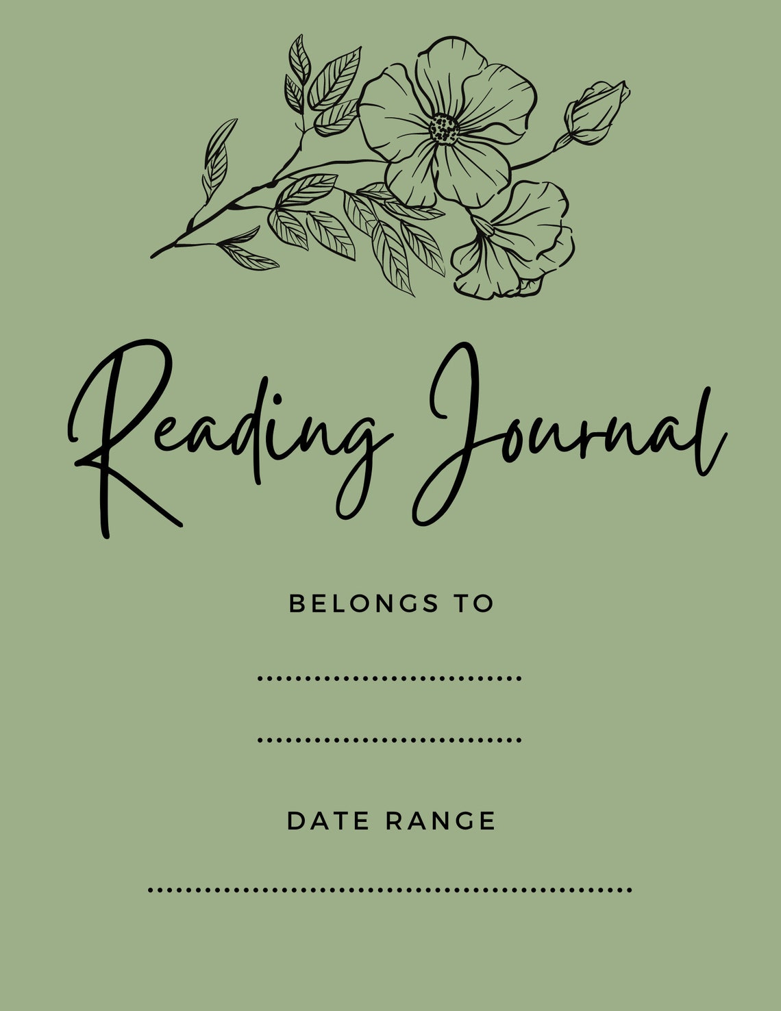 Sage Green Reading Journal: Printable Book Tracker (digital Download ...