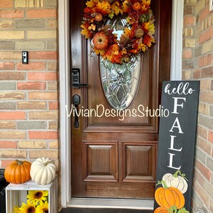 Hello Fall Porch Leaner,front Porch Sign Fall Sign , Sunflower Porch ...